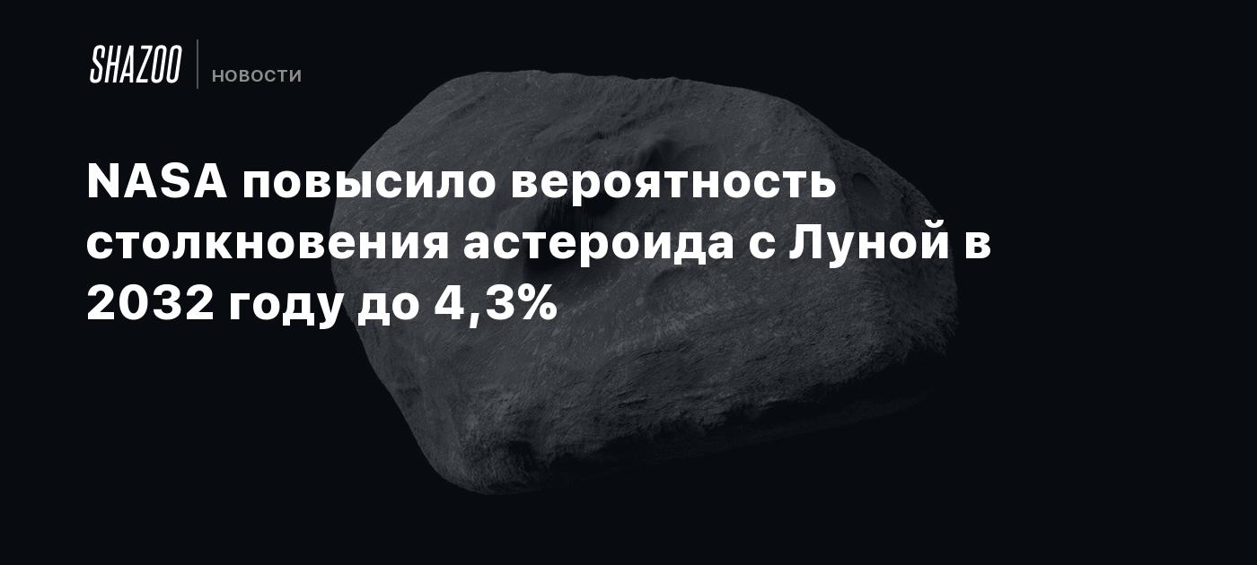 NASA повысило вероятность столкновения астероида с Луной в 2032 году до 4,3% - Shazoo