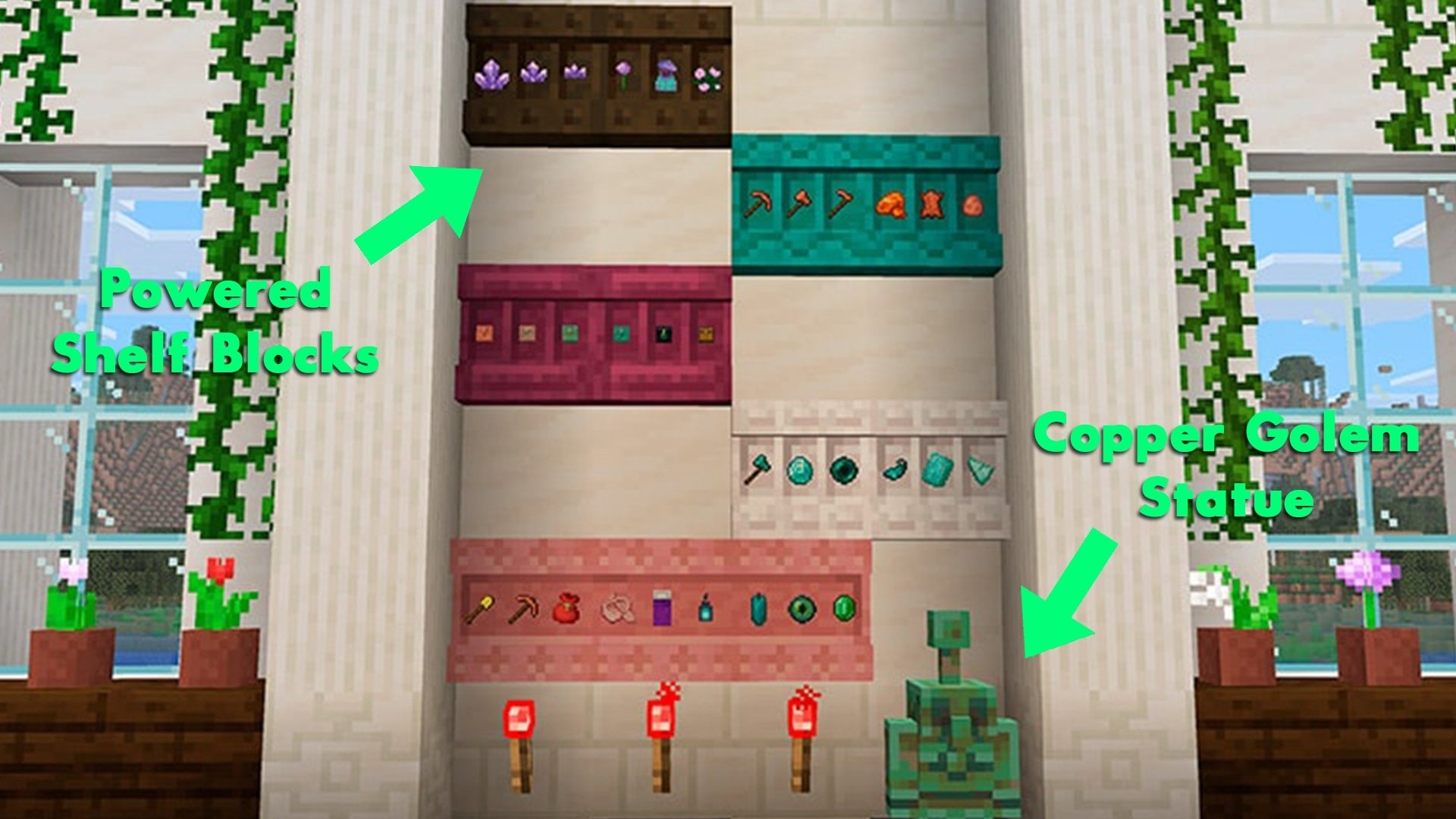 Крупное обновление Minecraft добавляет идеальные полки для демонстрации ...