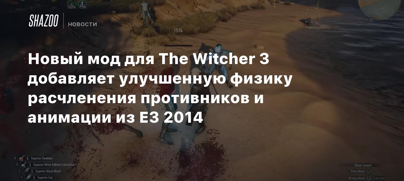 Новый мод для The Witcher 3 добавляет улучшенную физику расчленения противников и анимации из E3 ...