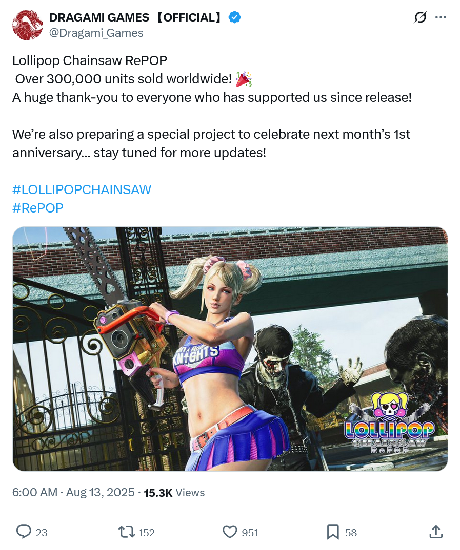 Продажи Lollipop Chainsaw RePOP достигли 300 тысяч копий - Shazoo
