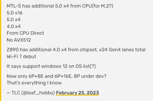 В описании процессоров Intel Meteor Lake нашли упоминания Windows 12 - Shazoo