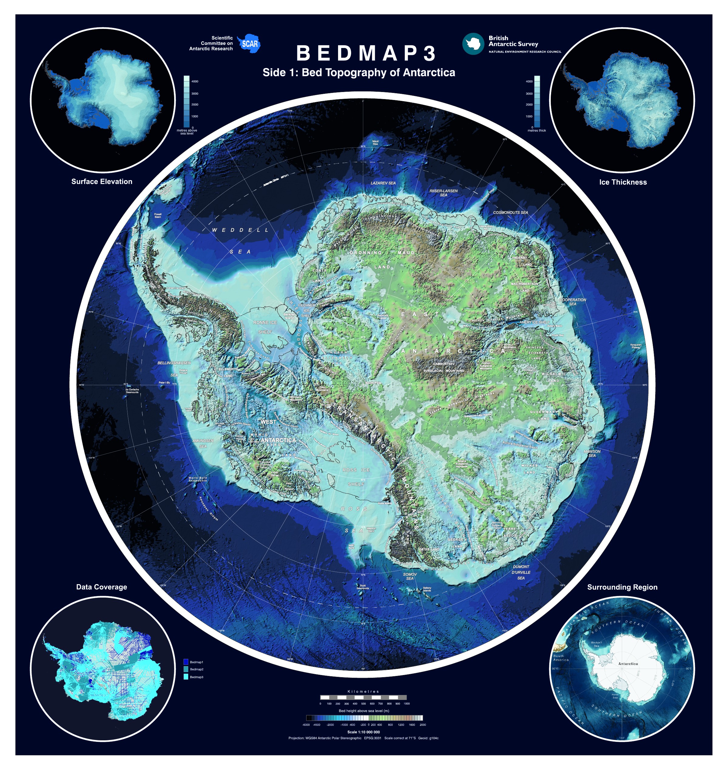 Ученые создали беспрецедентно детальную карту Антарктиды без ледяного ...